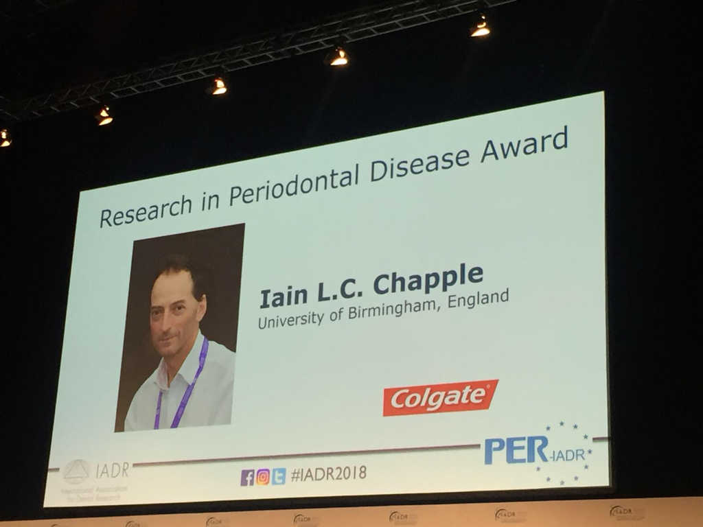 Prof Chapple wins prestigious award – BrumDentists
